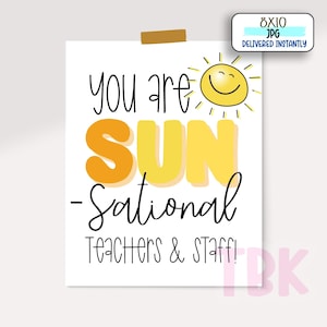 Sun-sational Teacher Appreciation Sign: Groovy Beach Theme (JPG File ...