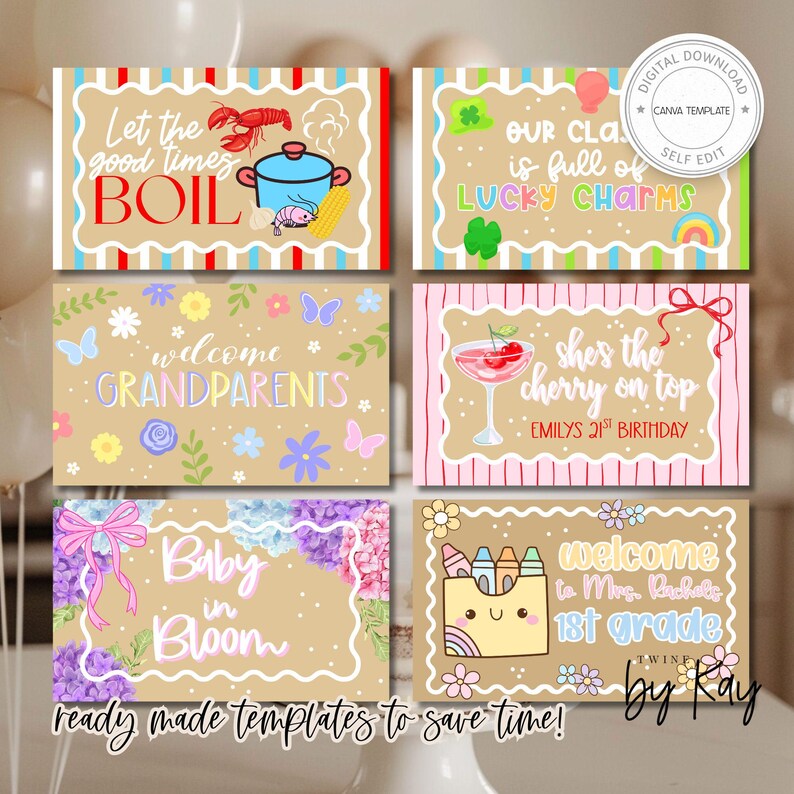 300+ Editable Banner and Border Templates Digital Download | 200+ Hand ...