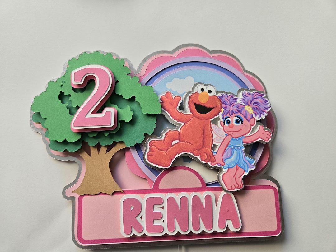Elmo Cake Topper, Kids Birthday Cake Topper, Pink Sesame Street Cake ...