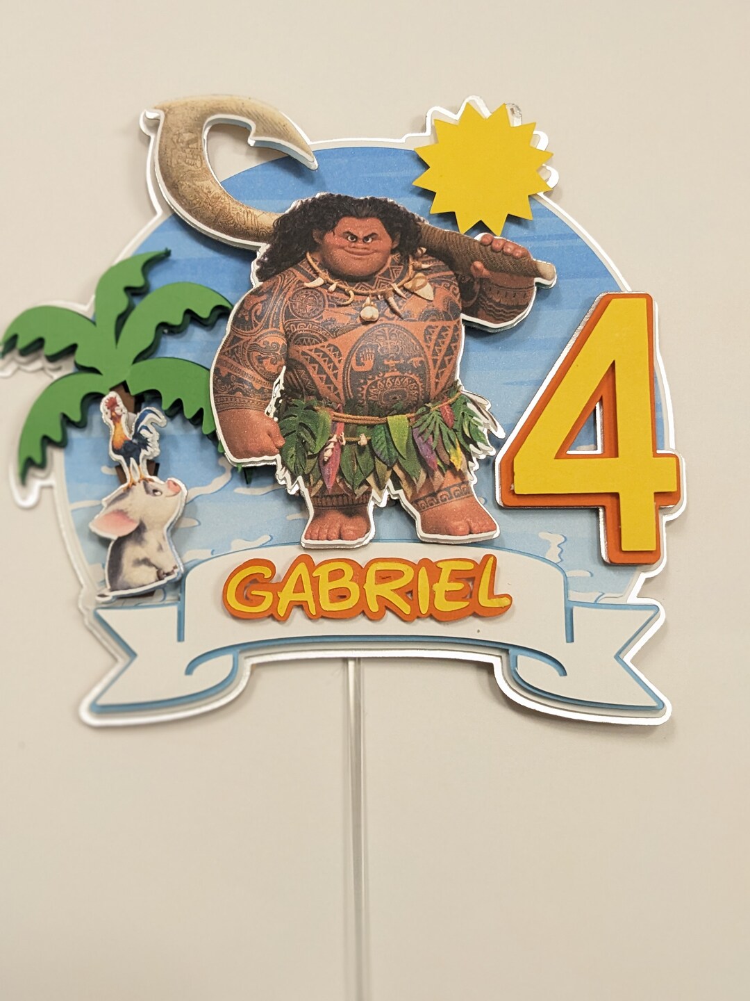 Maui Cake Topper, Baby Moana Birthday Cake Topper, Moana Theme Kids ...
