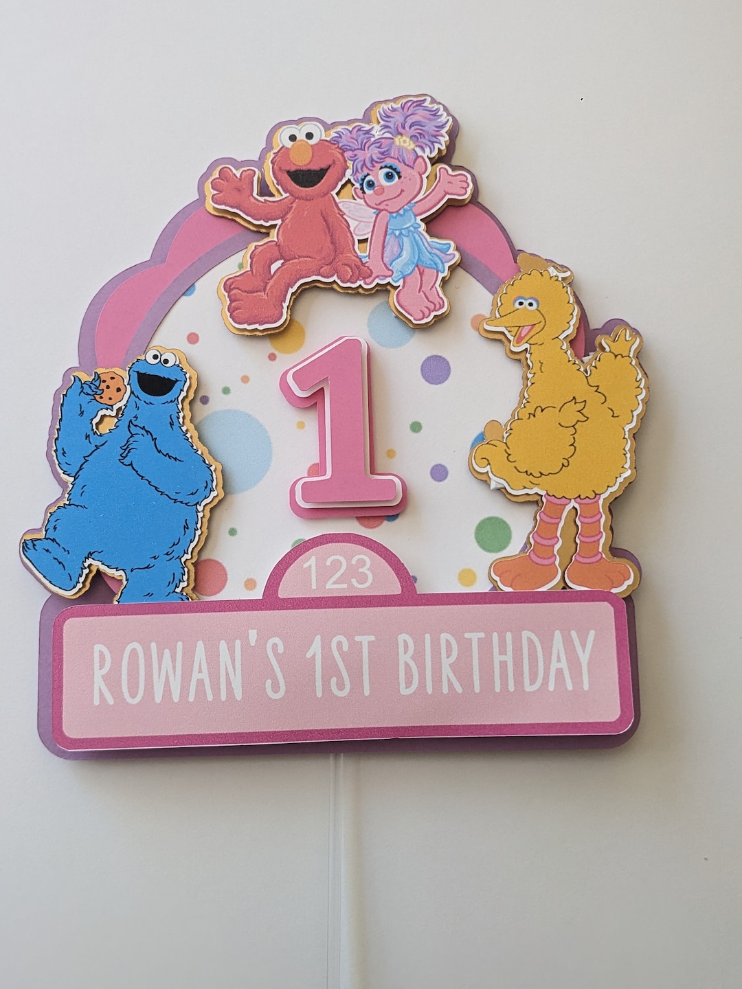 Elmo Cake Topper, Kids Birthday Cake Topper, Pink Sesame Street Cake ...