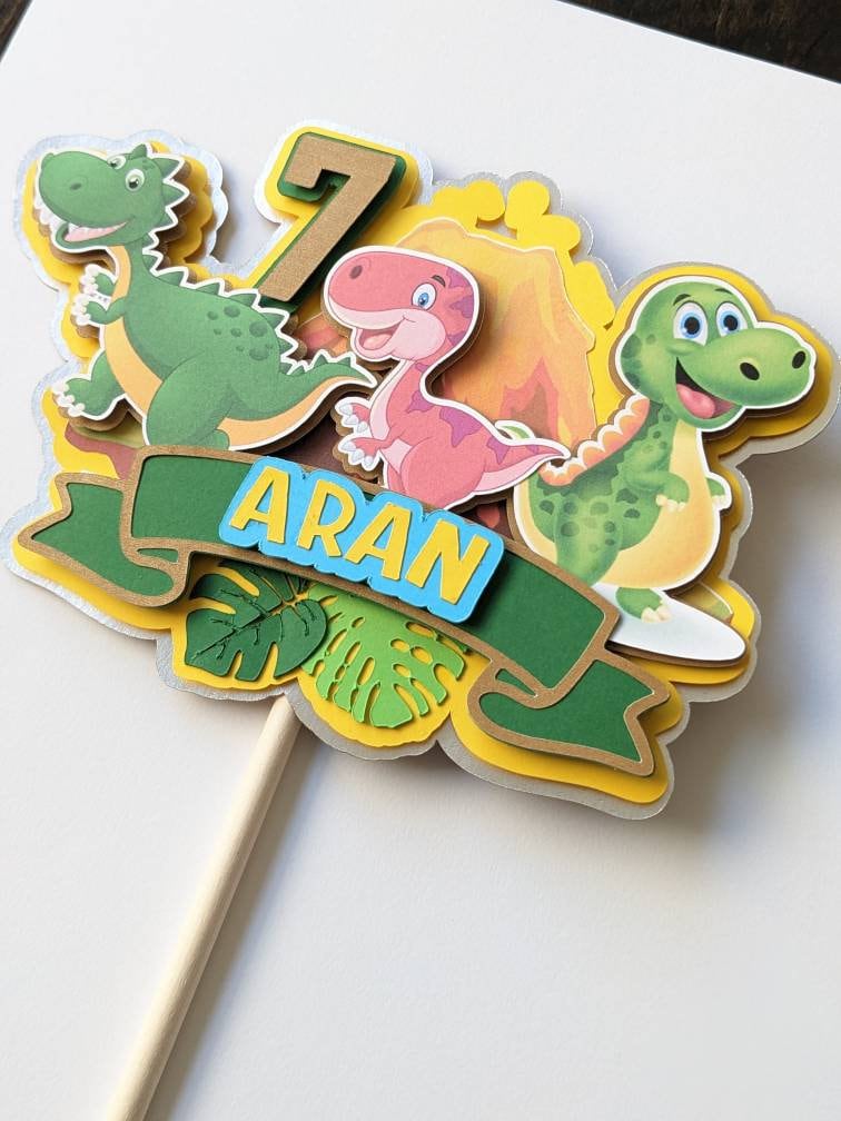 Dinosaurs Cake Topper, Dinosaur Birthday Cake Topper, Kids Birthday ...