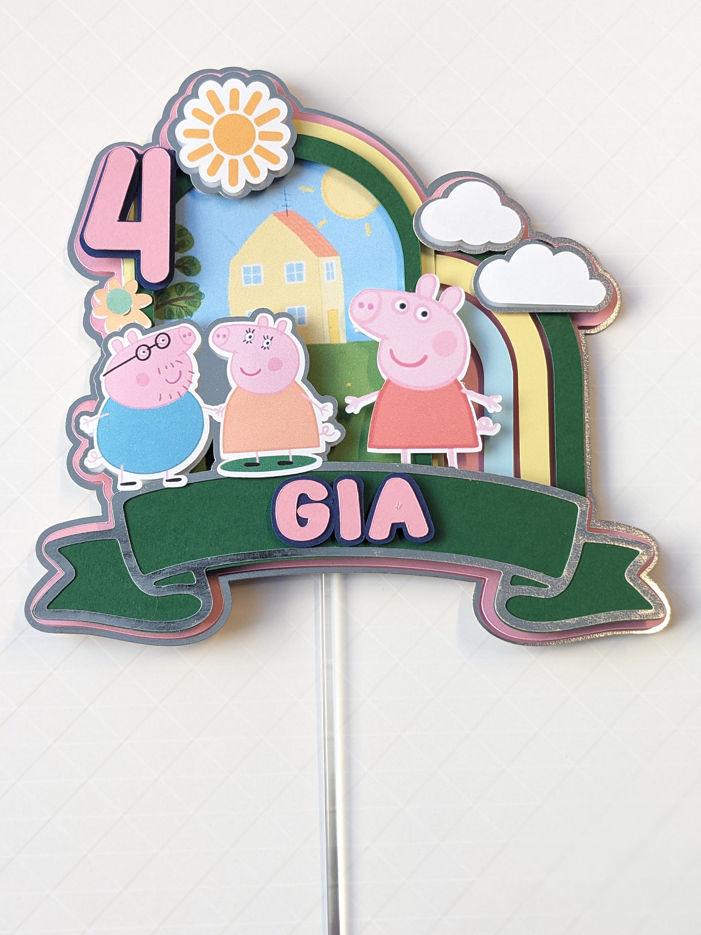 Peppa Pig Cake Topper, Peppa Birthday Cake Topper, Kids Birthday Cake ...