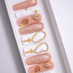 Press on Nails, Glue on Nails, Cherubs Angel Nails, Press on Nail Set ...