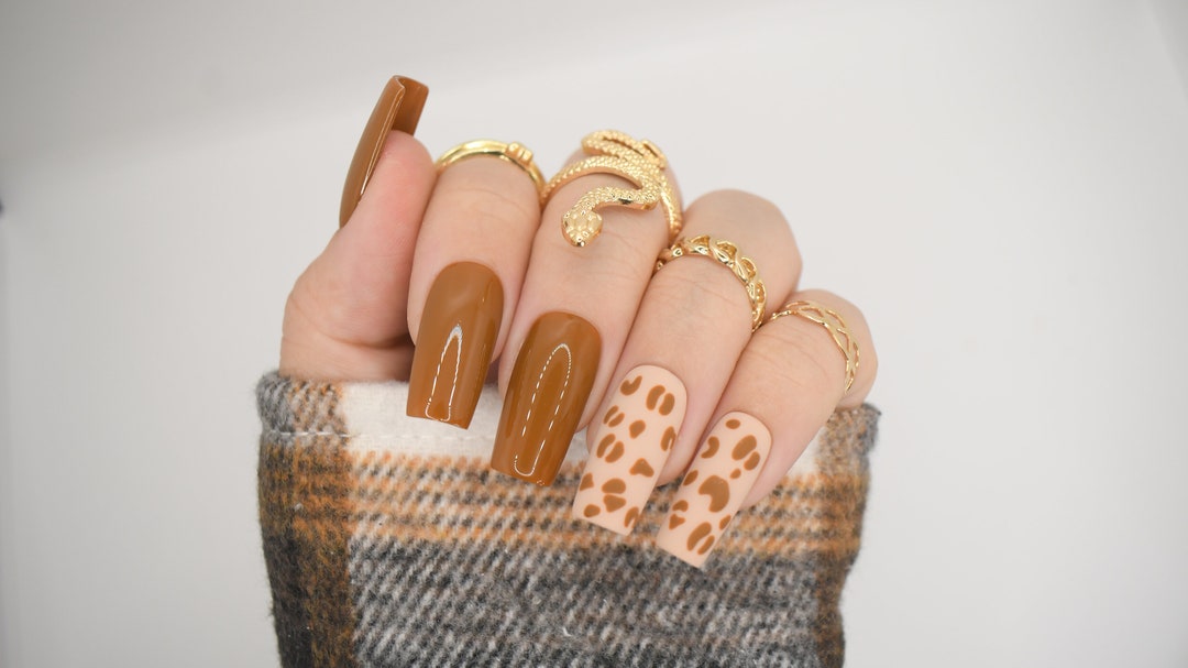 Cheetah Print Nails, Cheetah Print Press on Nails, Animal Print Nails ...