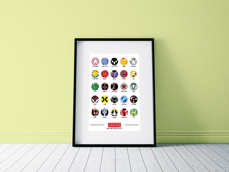 MARVEL Logos Print Handmade Concept Art Marvel Cinematic Universe, Iron ...