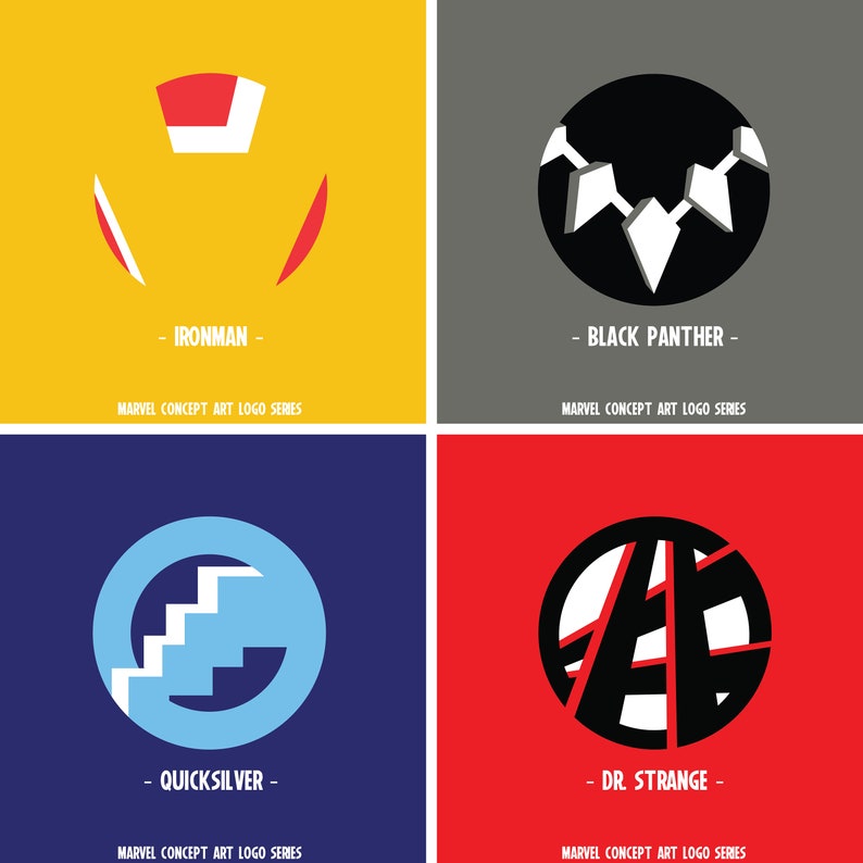 MARVEL Logos Print Handmade Concept Art Marvel Cinematic Universe, Iron ...