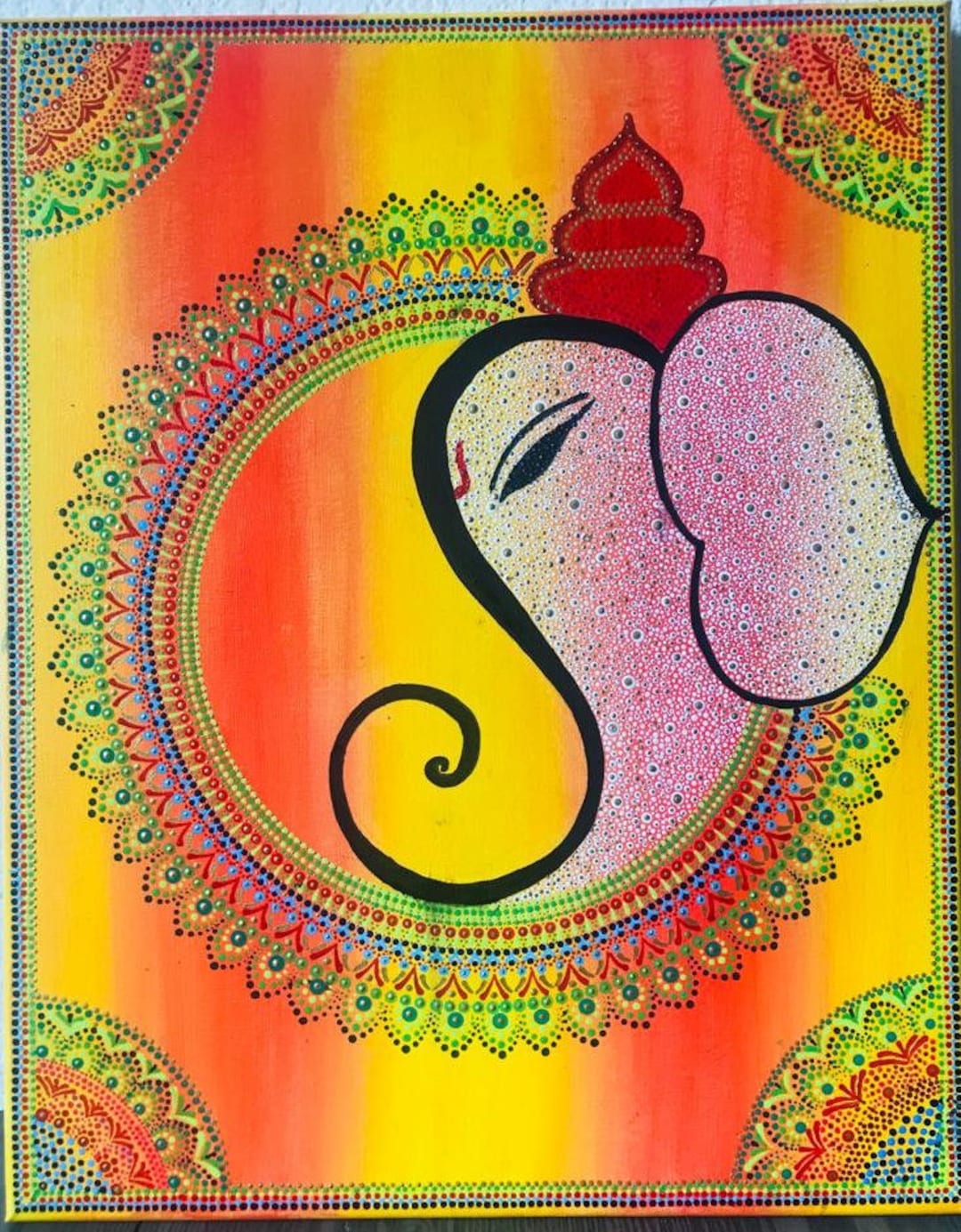 Ganesha Mandala on Canvas - Etsy
