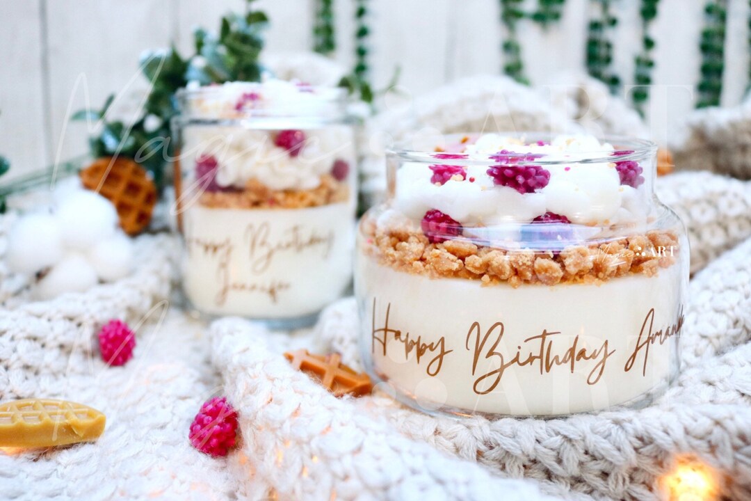 Raspberry Crumble Candle, Cake Candle, Sprinkles Candle, Customized ...