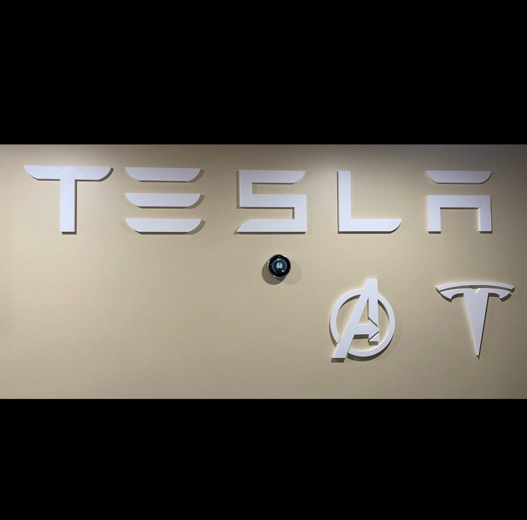 Tesla Wall Logo Letters- L-64'' X W-8'' Multiple Colors - Etsy