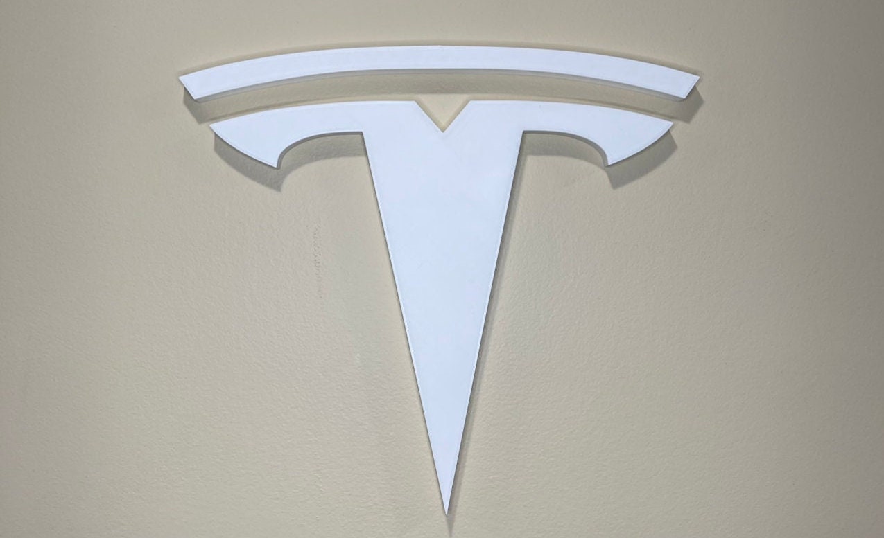 Tesla Wall Logo 3D -big-multiple Colors - Etsy