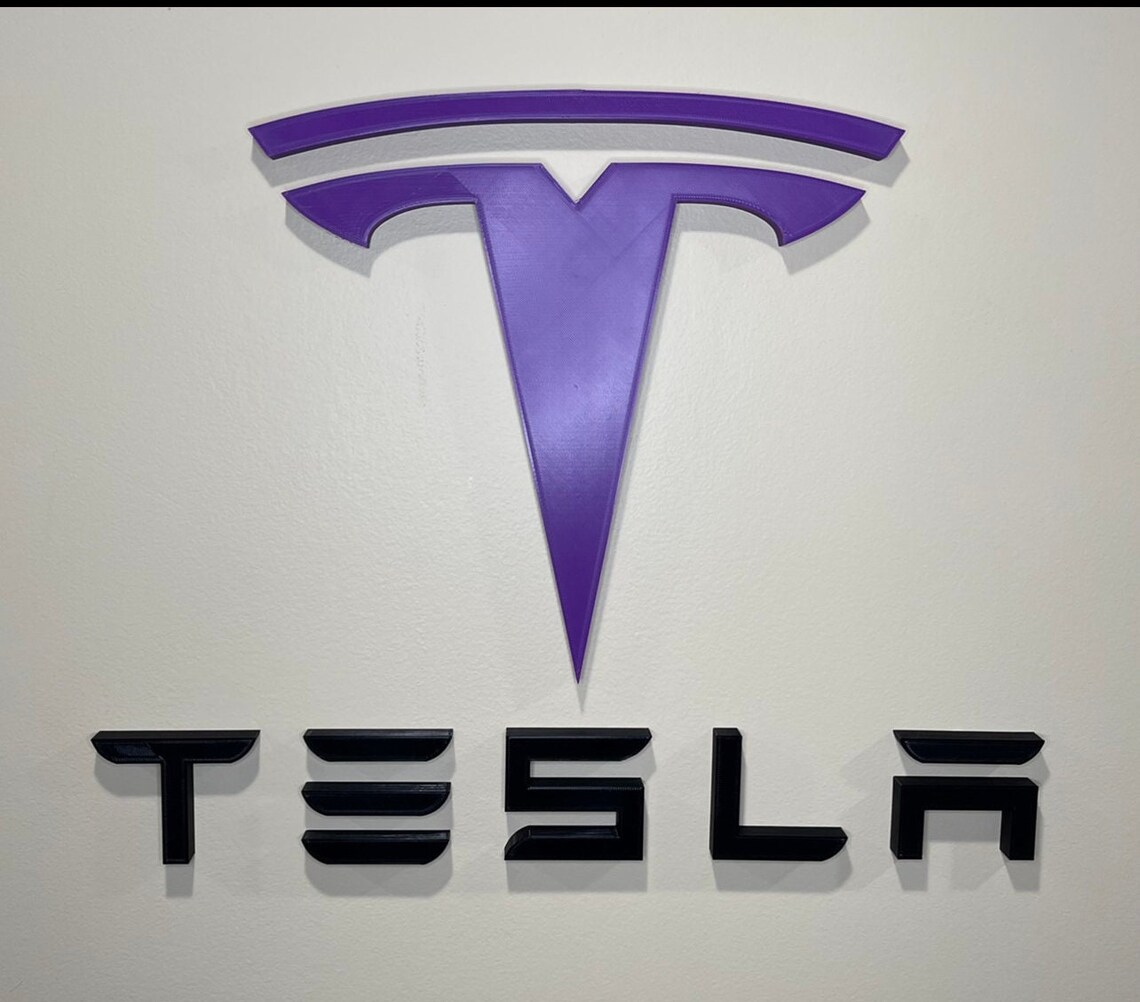 Tesla Wall Logo and Tesla Letters 3d-big-multiple Colors - Etsy