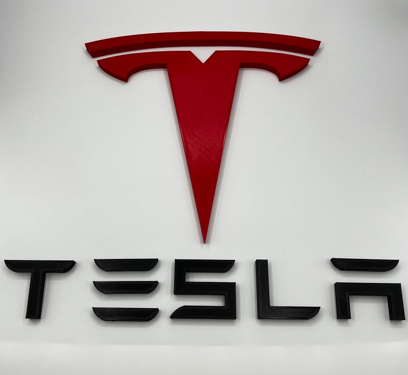 Tesla Wall Logo and Tesla Letters 3d-big-multiple Colors - Etsy
