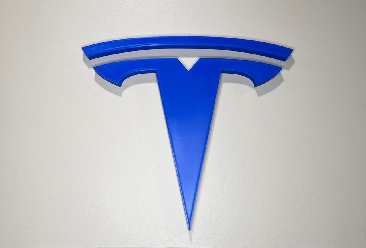 Tesla Wall Logo 3D -big-multiple Colors - Etsy
