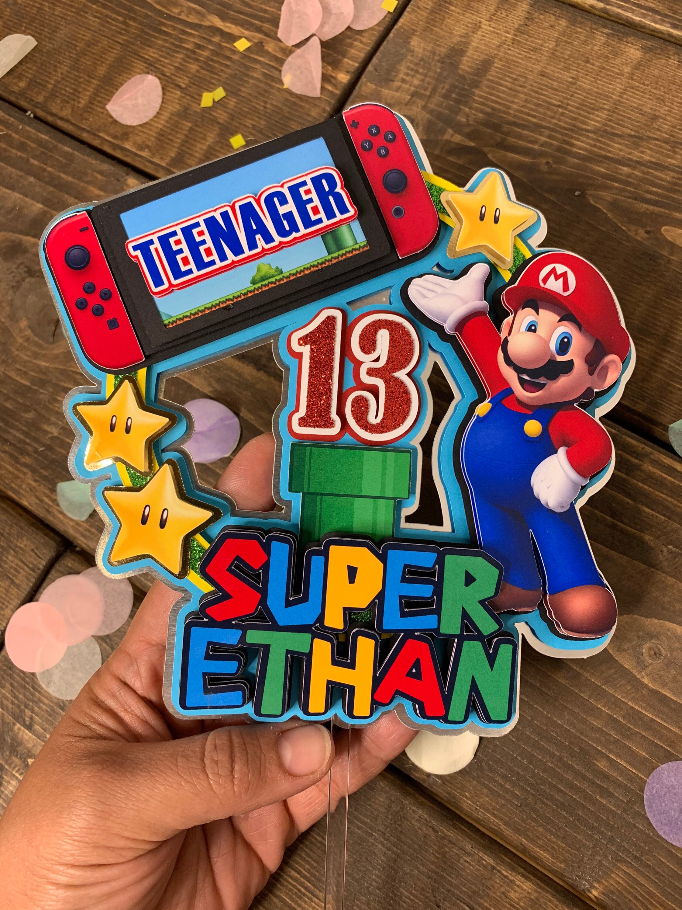 Super Mario/ Cake Topper/ Birthday Boy/ Switch Birthday/ Playstation ...