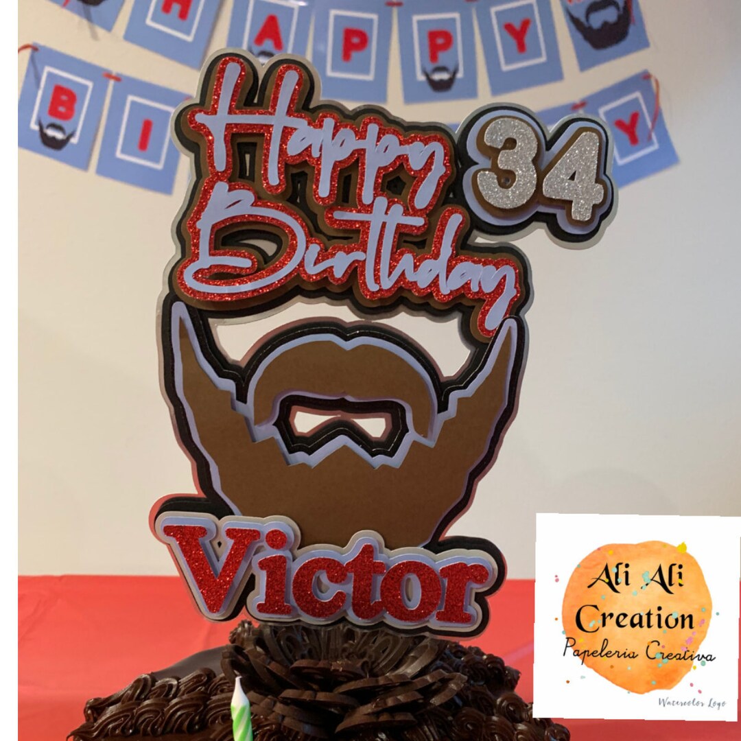 Cake Topper/ Barba/ Beard/ Custom Cake Topper/ Topper Para Tartas - Etsy
