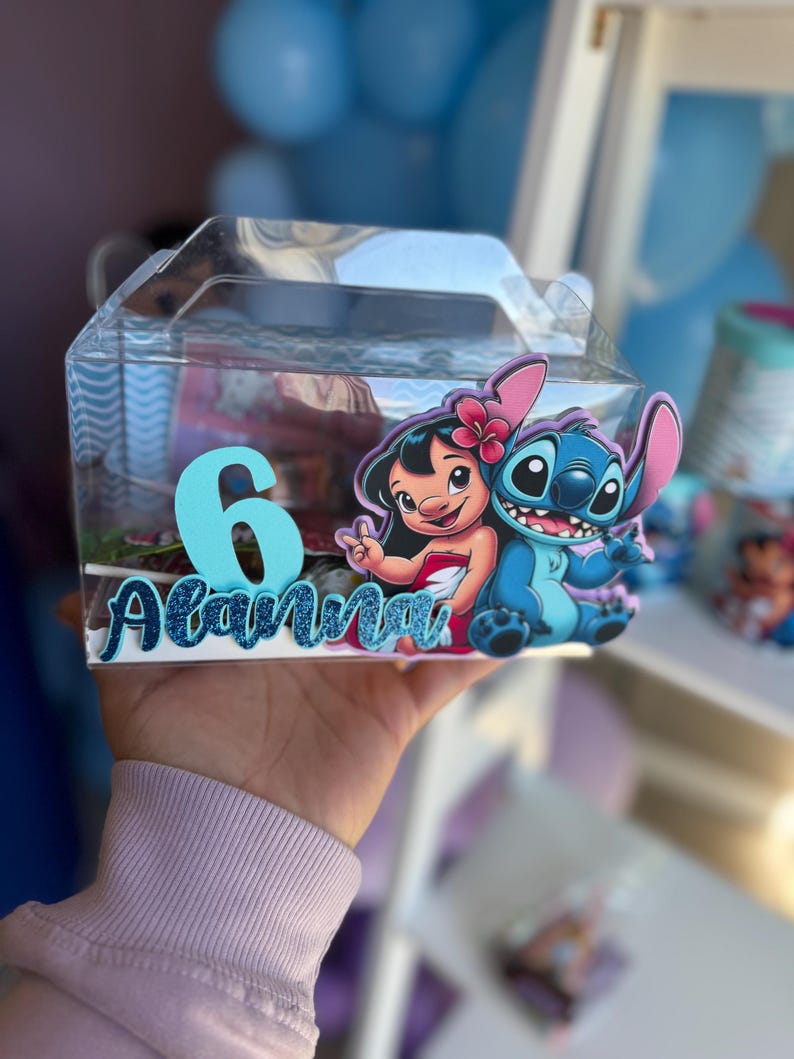 Stitch Candy Box/ Stitch Goodies Box /birthday Girl/ Clear Birthday Box ...