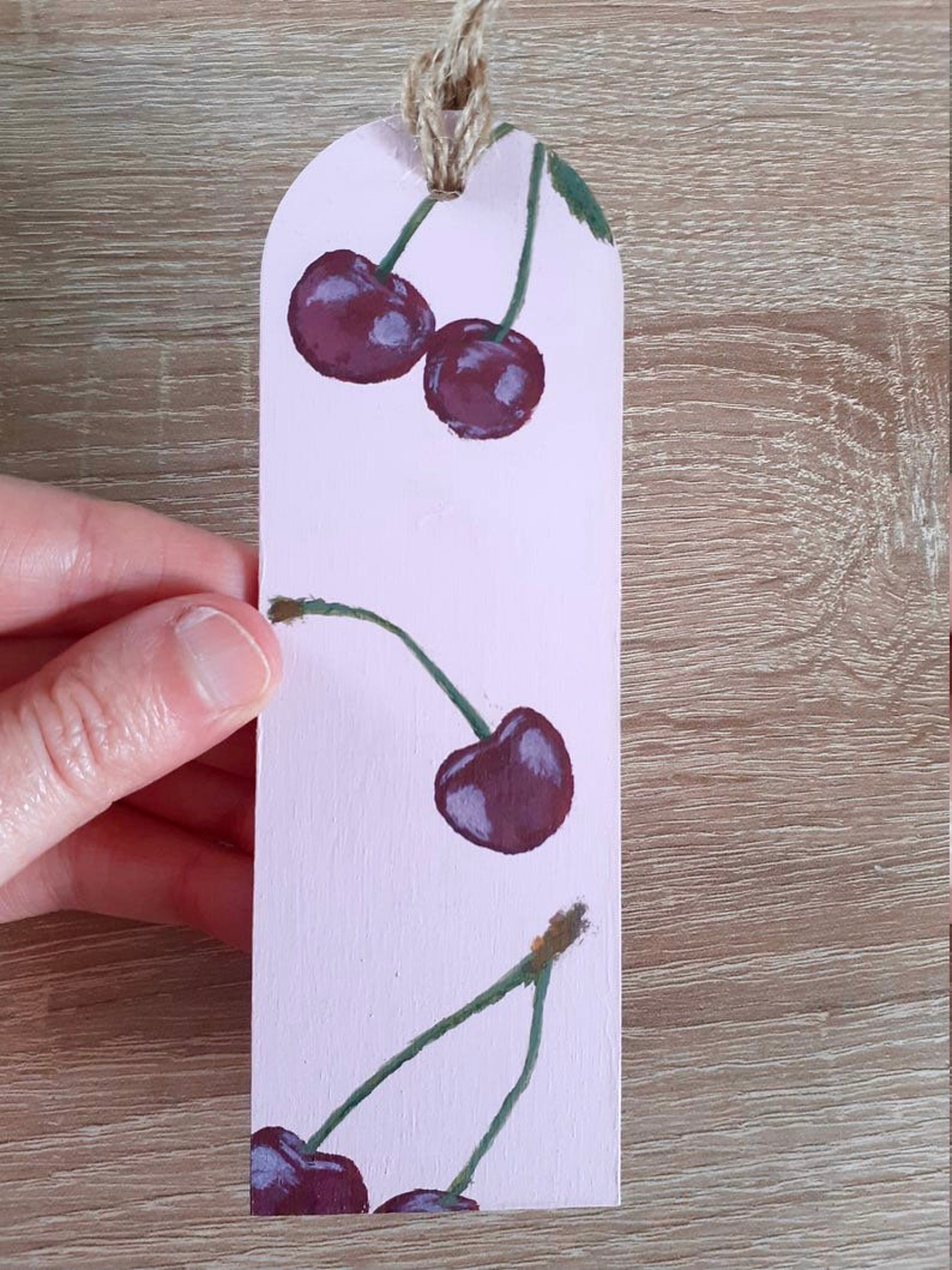 Cherry Bookmark Cherry Painting Wooden Bookmarks Cherry - Etsy UK