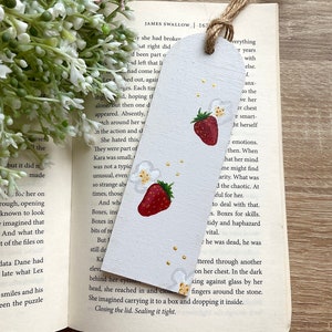 Strawberry Bookmark, Wooden Bookmark, Strawberry Gifts, Strawberry ...