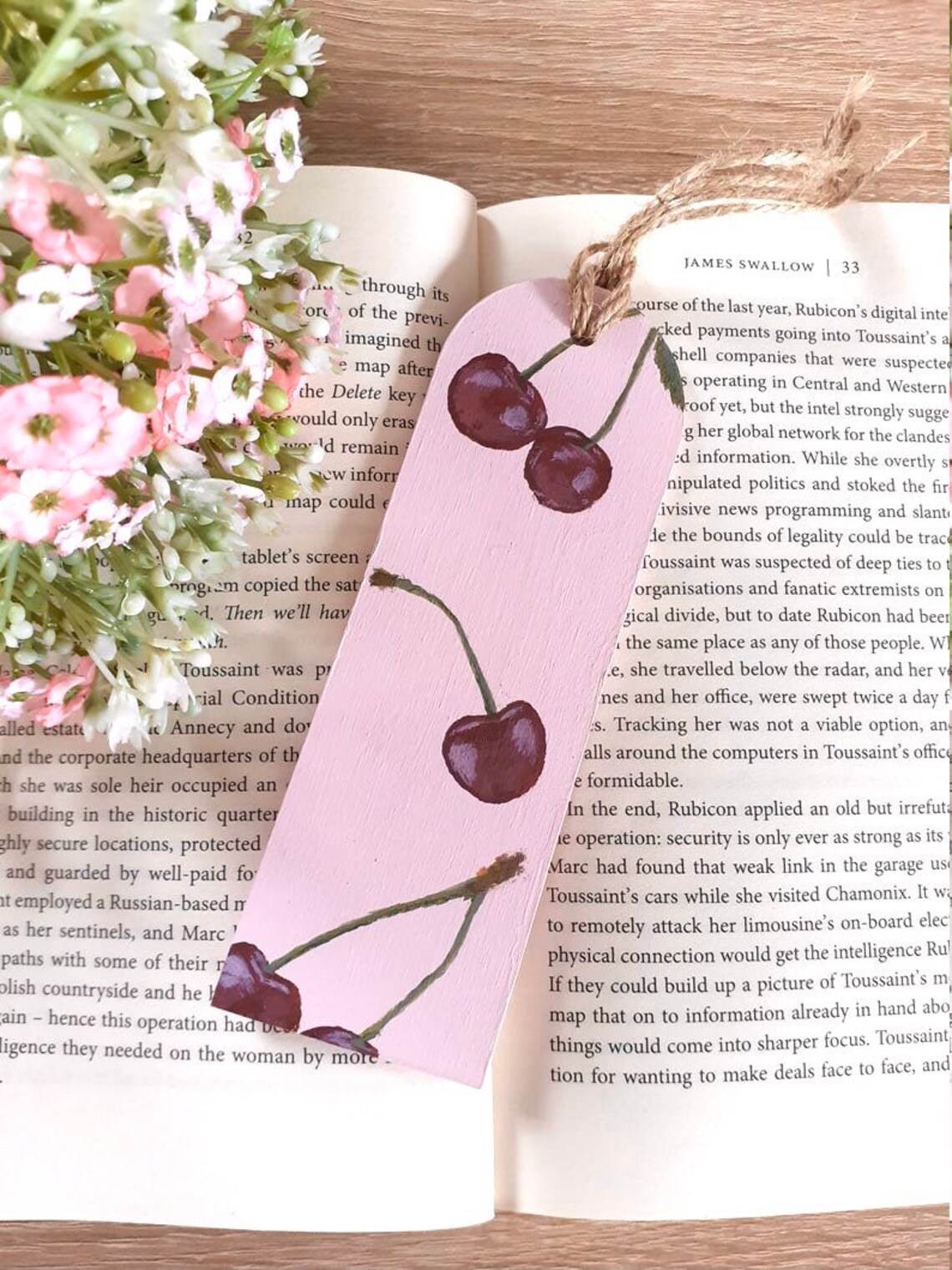 Cherry Bookmark Cherry Painting Wooden Bookmarks Cherry - Etsy UK