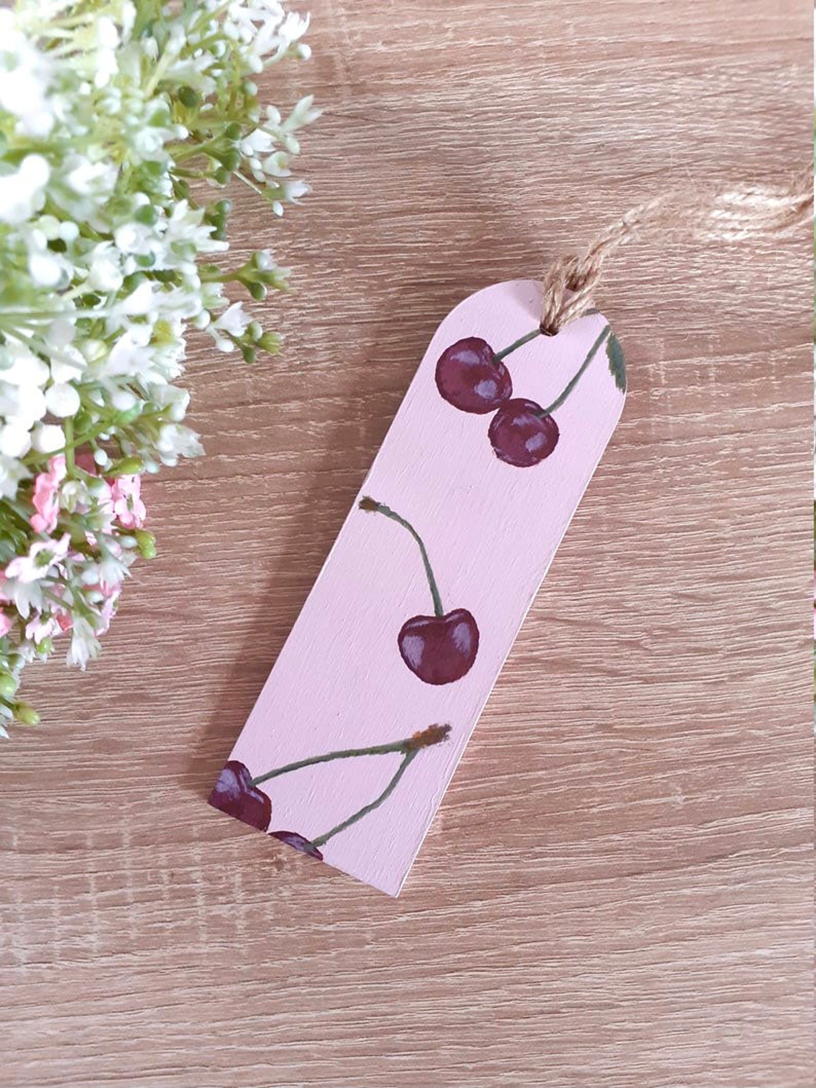 Cherry Bookmark Cherry Painting Wooden Bookmarks Cherry - Etsy UK