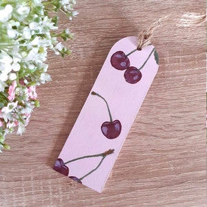 Cherry Bookmark, Cherry Painting, Wooden Bookmarks, Cherry Stationary ...