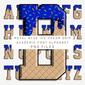 PNG Digital File. Royal Blue Ice Cream Drip Letters Academic Font ...