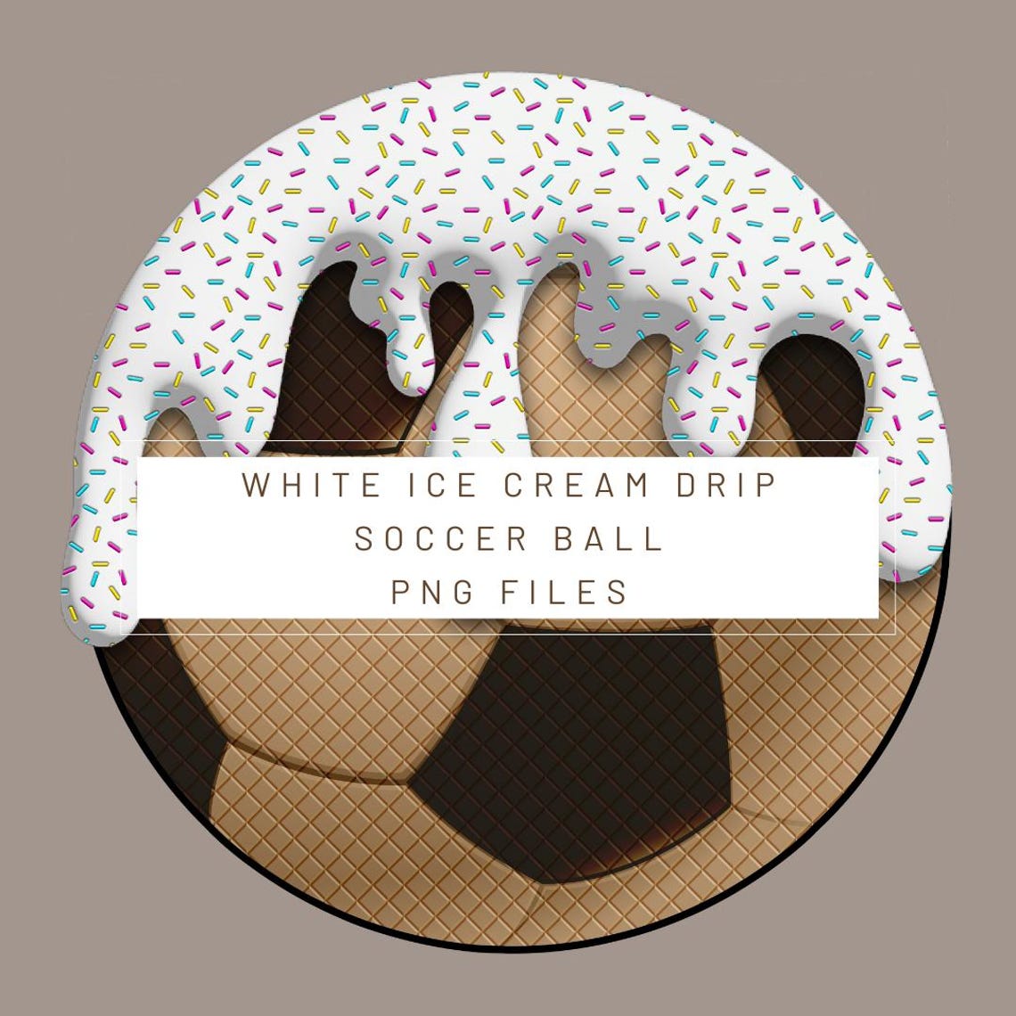PNG Digital File. White Soccer Ball Ice Cream Drip Numbers. Ready to ...