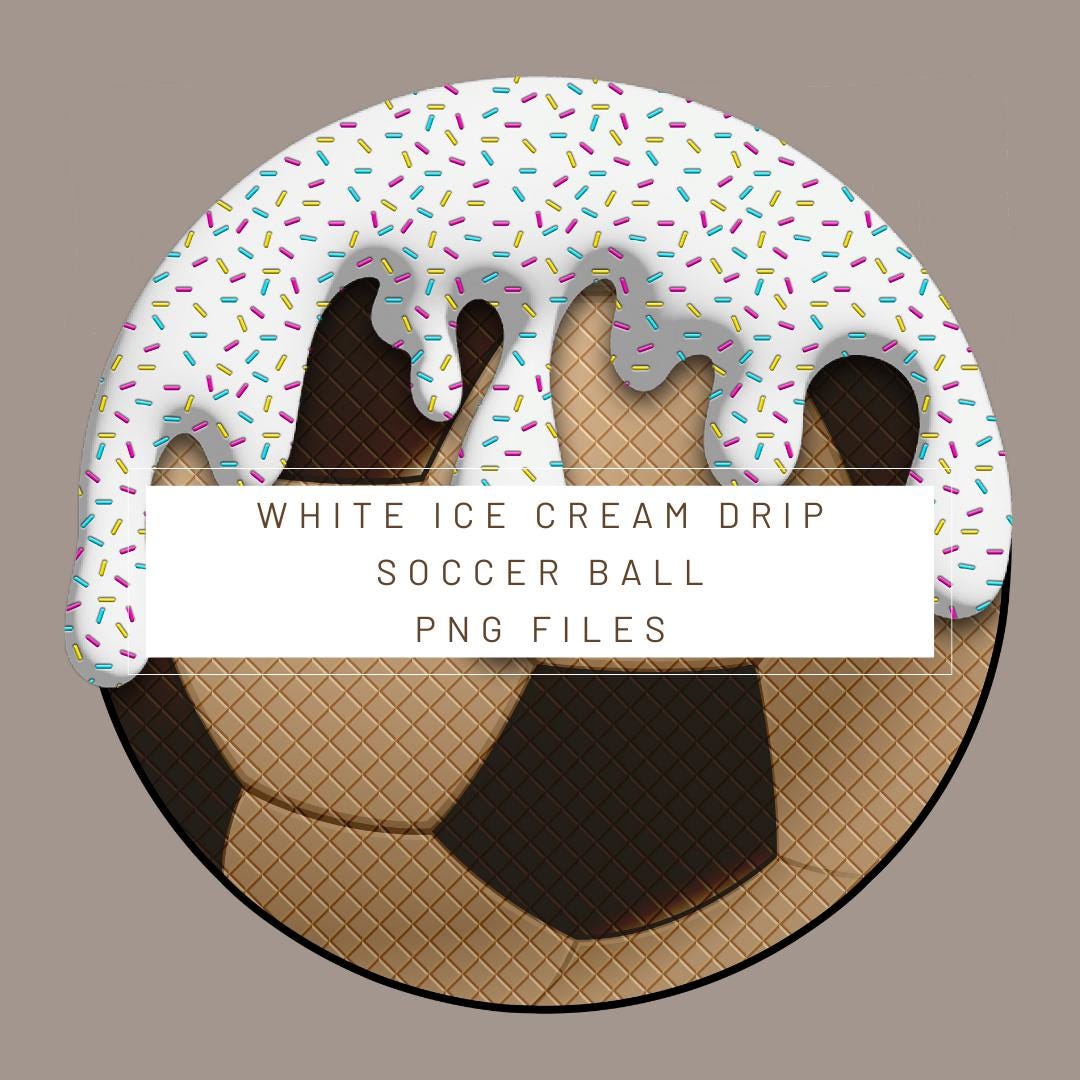 PNG Digital File. White Soccer Ball Ice Cream Drip Numbers. Ready to ...