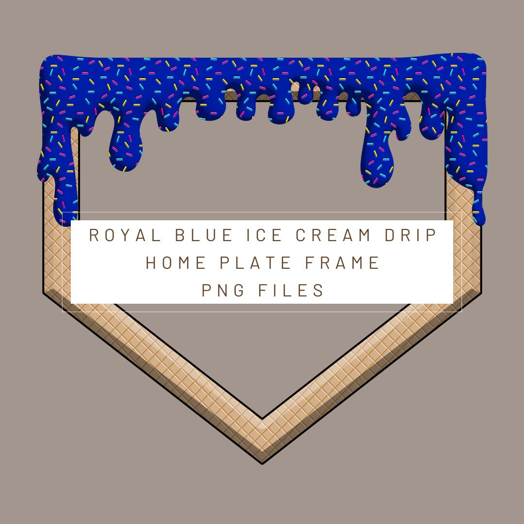 PNG Digital File. Royal Blue Home Plate Ice Cream Drip. Ready to ...