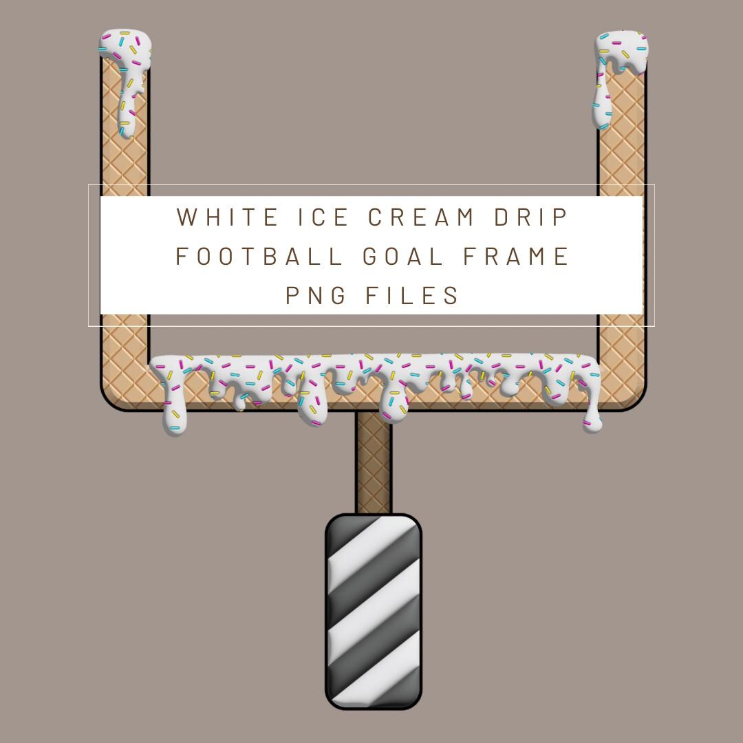 PNG Digital File. White Football Goal Ice Cream Drip Numbers. Ready to ...