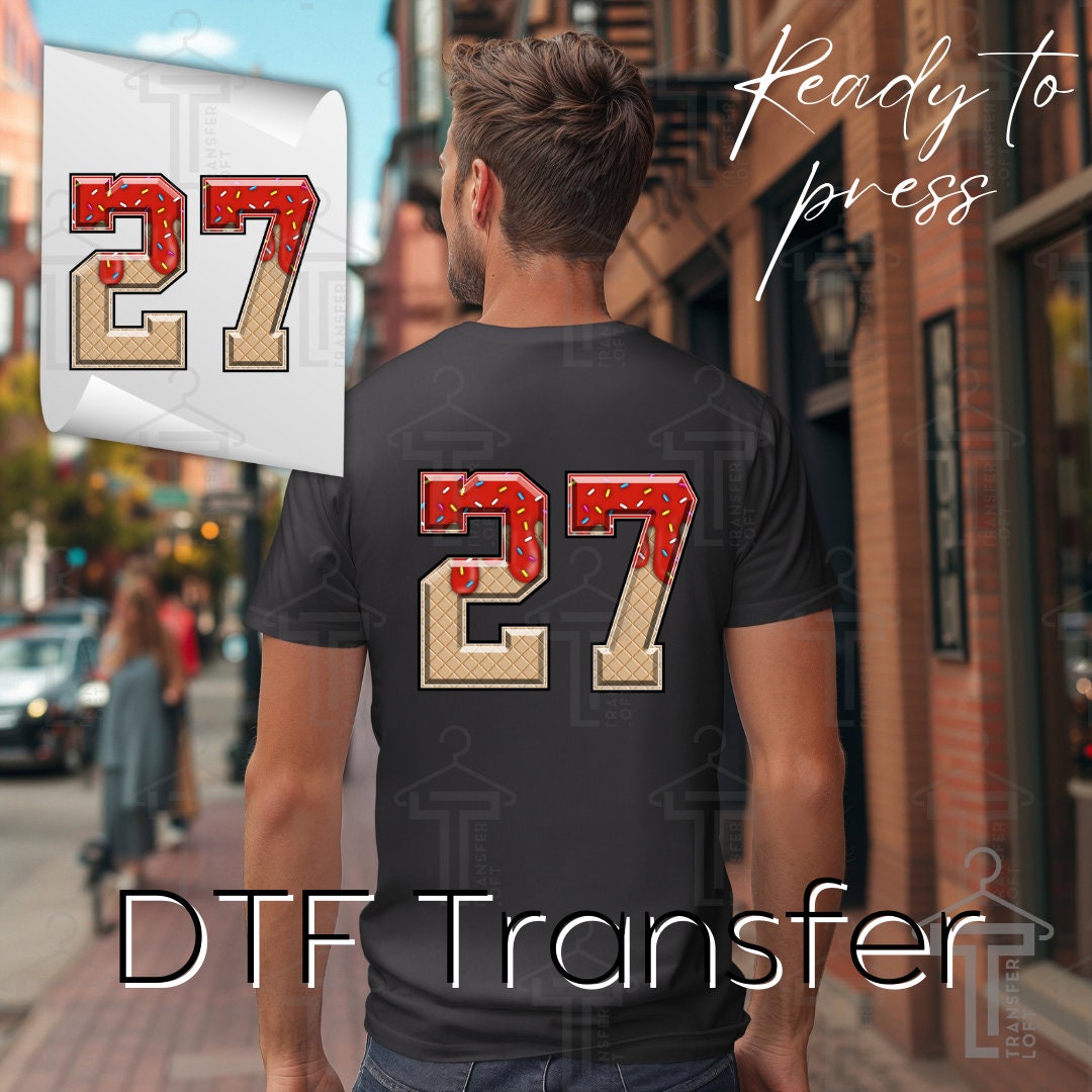 Ice Cream Drip Number Transfer. Fun Graphic DTF Print for T-shirt ...