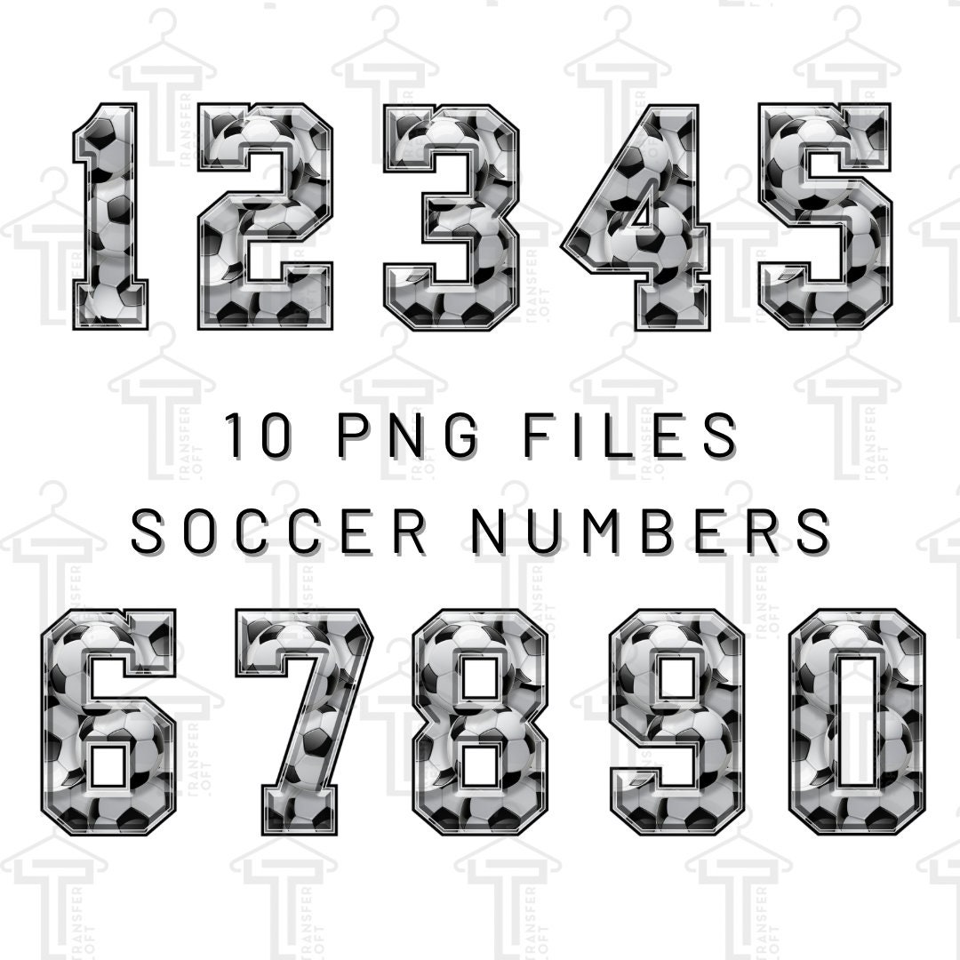 PNG Digital File. 10 Soccer Sport Print Numbers. Ready to Download and ...