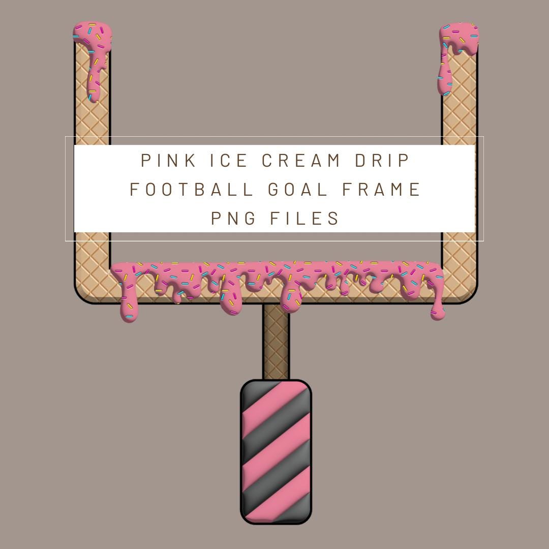 PNG Digital File. Pink Football Goal Ice Cream Drip Numbers. Ready to ...
