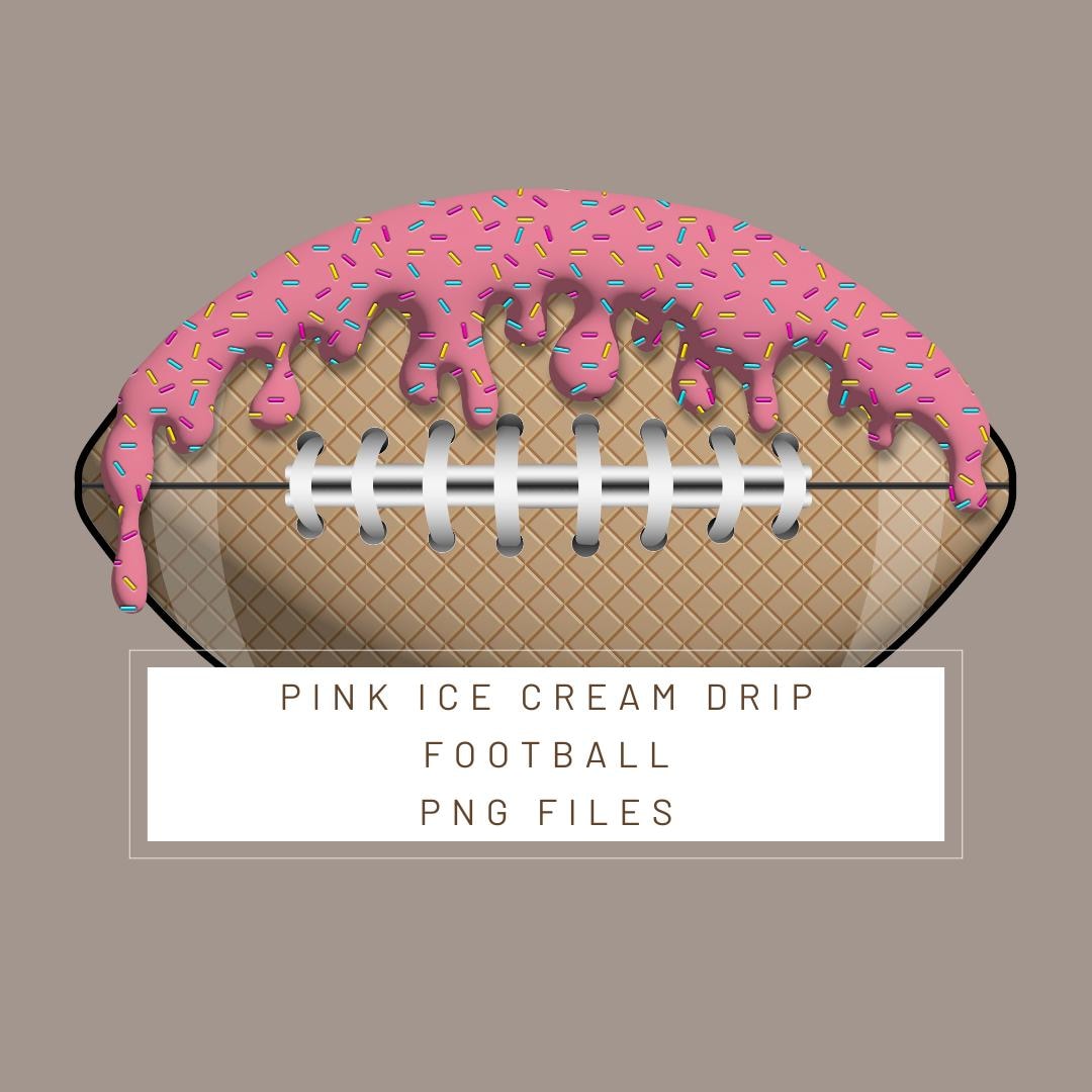 PNG Digital File. Pink Football Ice Cream Drip Numbers. Ready to ...