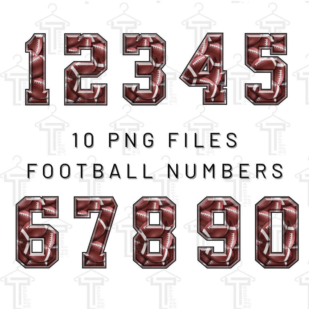 PNG Digital File. 10 Football Sport Print Numbers. Ready to Download ...