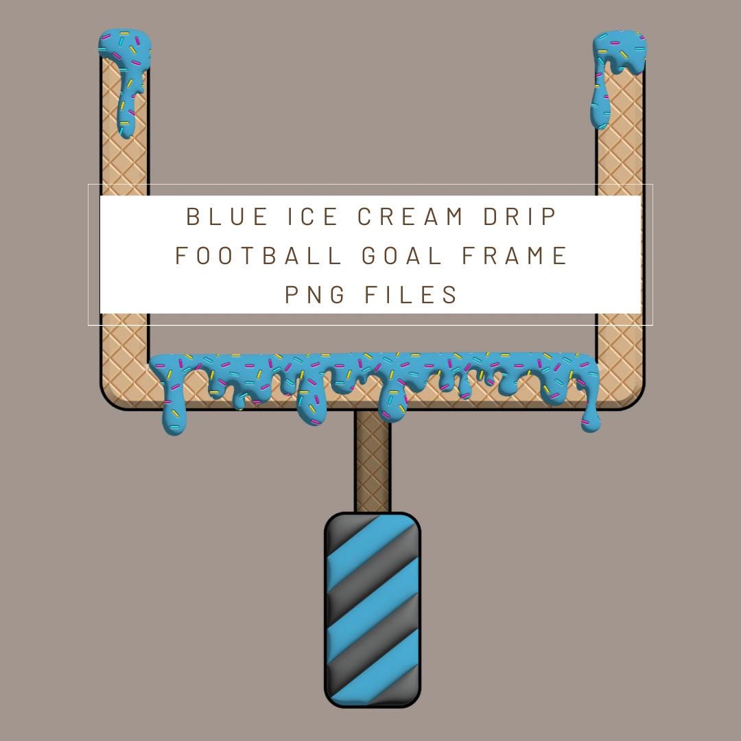 PNG Digital File. Blue Football Goal Ice Cream Drip Numbers. Ready to ...