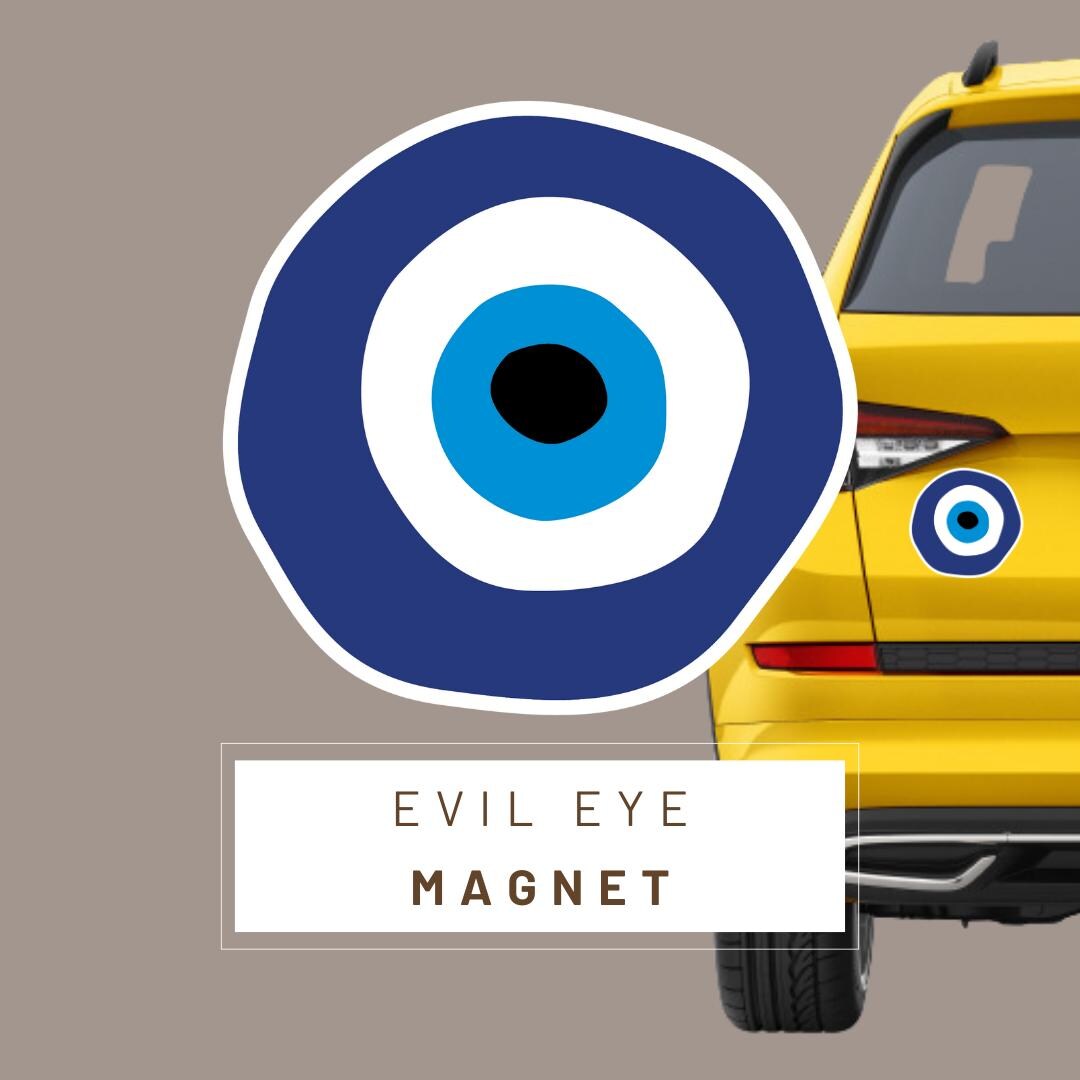 Evil Eye Magnet. 3 Sizes. Fun and Colorful. Won't Damage Your Car Paint ...