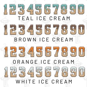Ice Cream Drip Number Transfer. Fun Graphic DTF Print for T-shirt ...