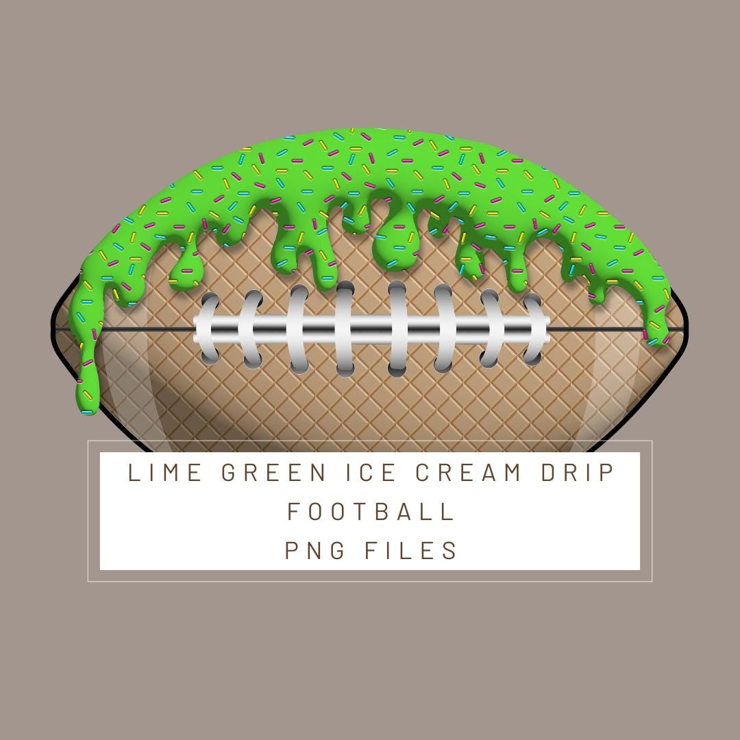 PNG Digital File. Lime Green Football Ice Cream Drip Numbers. Ready to ...