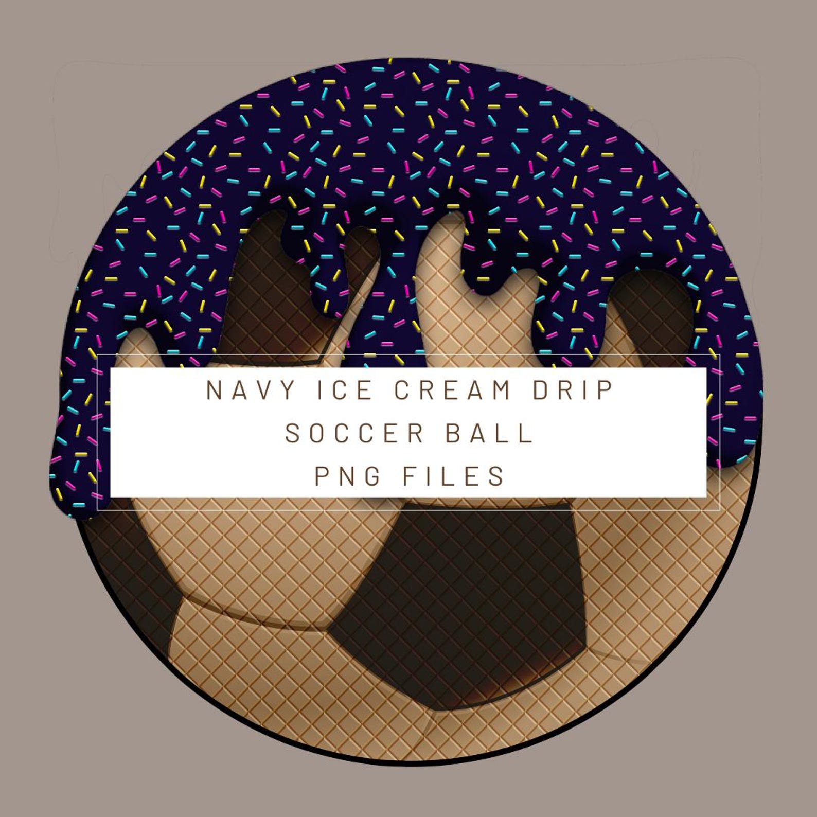 PNG Digital File. Navy Soccer Ball Ice Cream Drip Numbers. Ready to ...