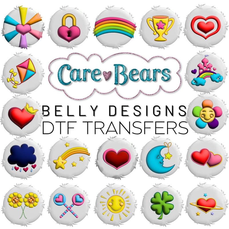 30 Care Bear Badges Svg - Etsy