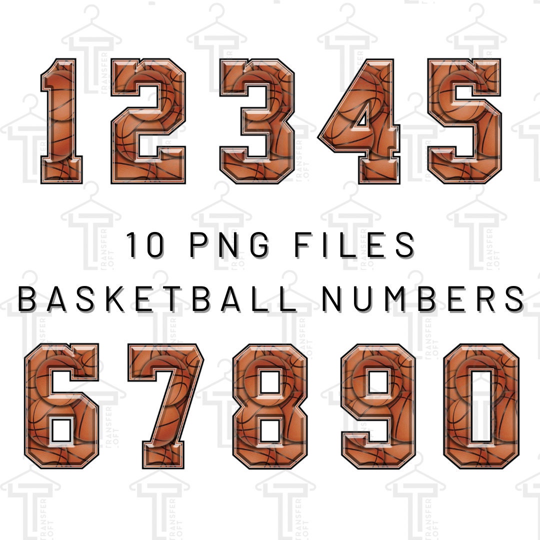 PNG Digital File. 10 Basketball Sport Print Numbers. Ready to Download ...