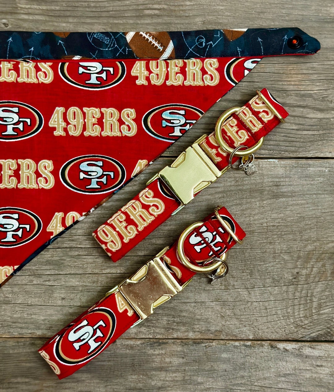 Double-sided Dog Bandanna - 49ers & Footballs - Etsy