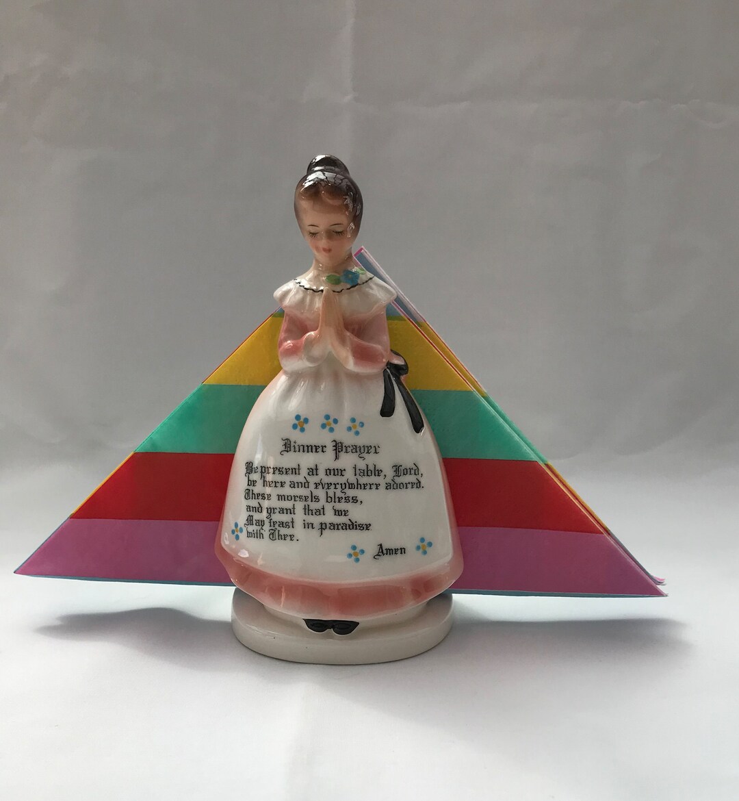 Vintage Enesco Prayer Lady Napkin Holder Dinner Prayer Made in Japan - Etsy