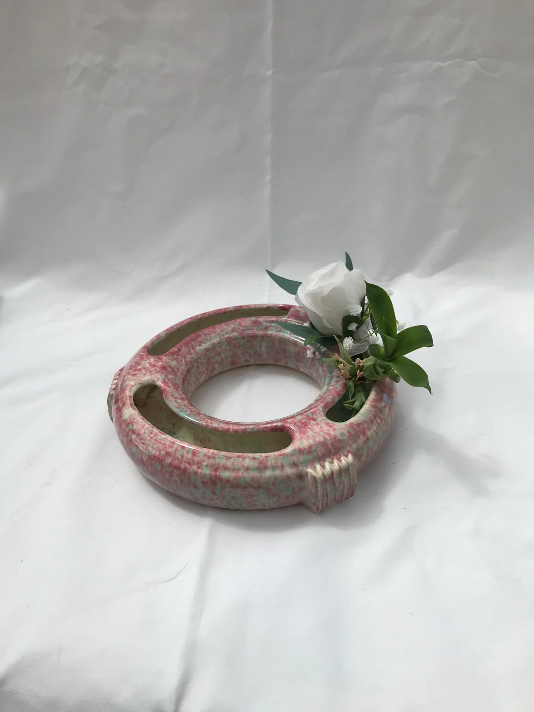Vintage Australian Pates Pottery Posey Round Art Deco Trough Vase - Etsy