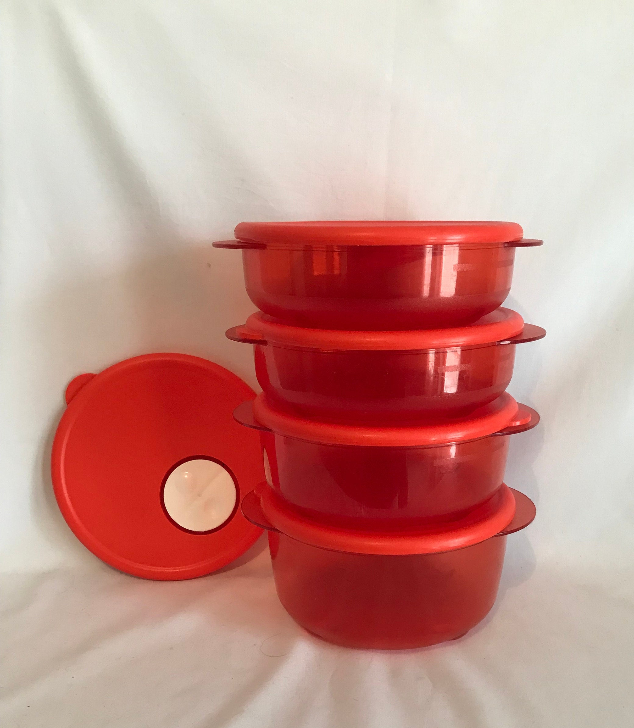 Tupperware Rock N Serve Round Orange - Etsy Australia