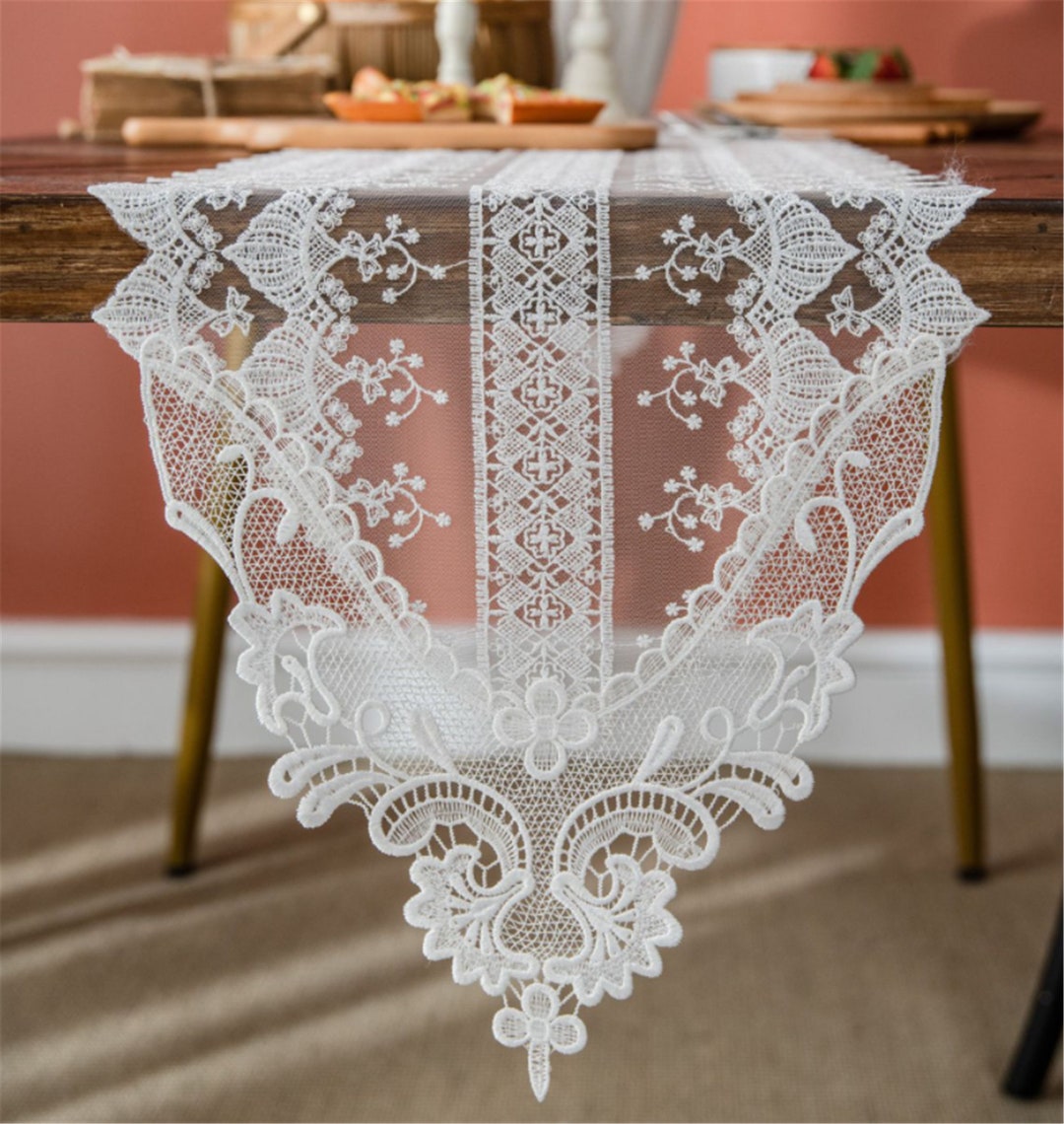 Lace Vintage Table Runnerlace Table Linenslace Table Runner - Etsy