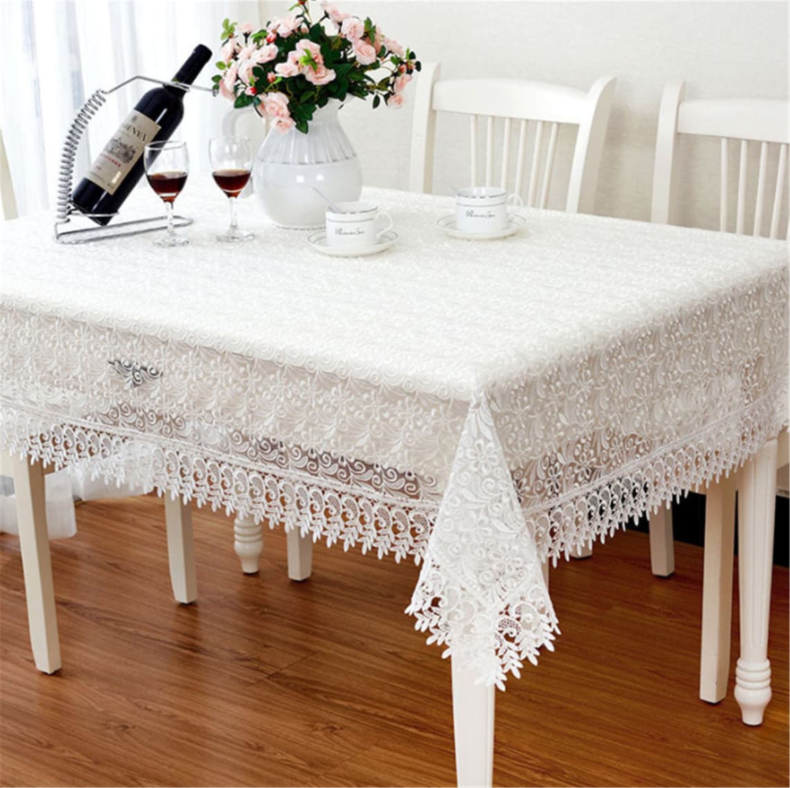 Embroidered Lace Handmade Tablecloth table Cloth Set Lace - Etsy