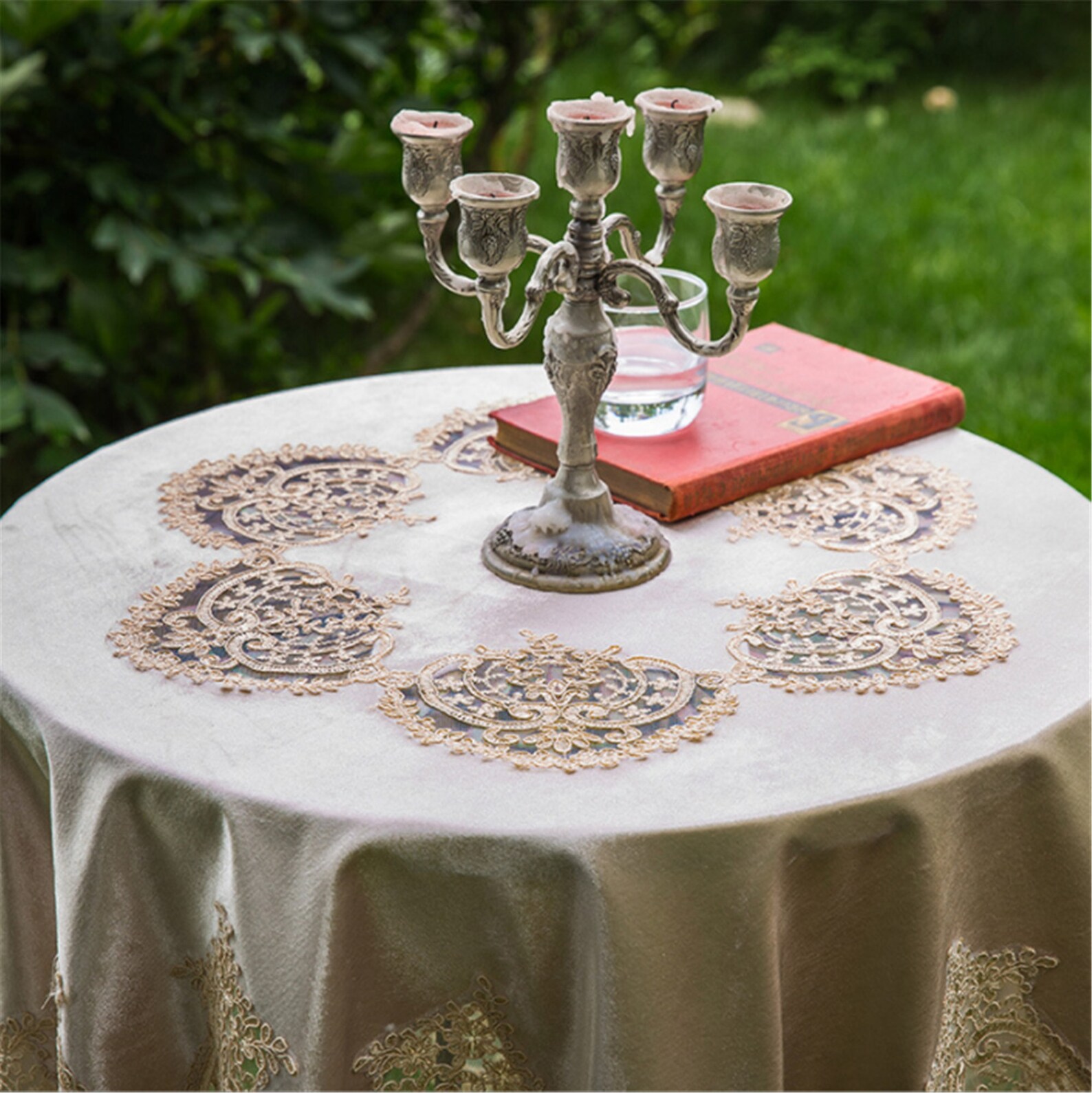 Luxury Victorian Embroidered Linen Tablecloth With Classic Lace and ...